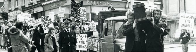 Julian in Stroud protest.